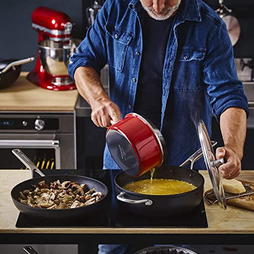 KitchenAid Forged Hardened Hard Anodized PFAS-Free Ceramic Non-Stick, 24 cm Frying Pan, Induction, Oven Safe,Black