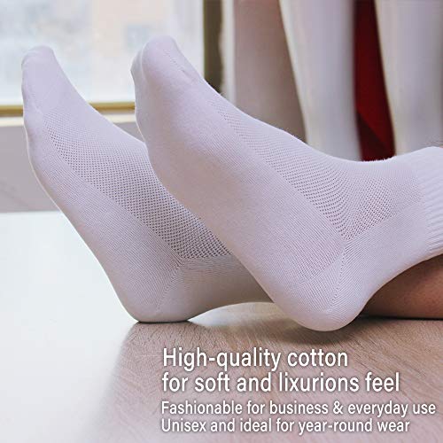 LUDYAN Cotton Quarter Athletic Socks, Running, sports, Sneakers, Everyday, Unisex (Black,White,Grey 5 Pairs), 5*white, Free