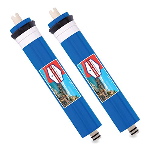 Lugano Reverse Osmosis (RO) 100 GPD Membrane Replacement - Two Pack - GE NSF Membrane Roll Sheet - Fits Standard Under The Sink Reverse Osmosis Systems 11.75 x 1.75 inches