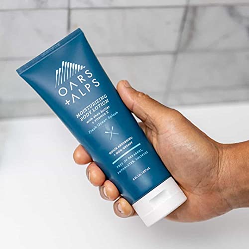 Oars + Alps Body Lotion with Vitamin E, Hydrates with Shea Butter and Sunflower Oil, Fresh Ocean Splash, 8 Oz
