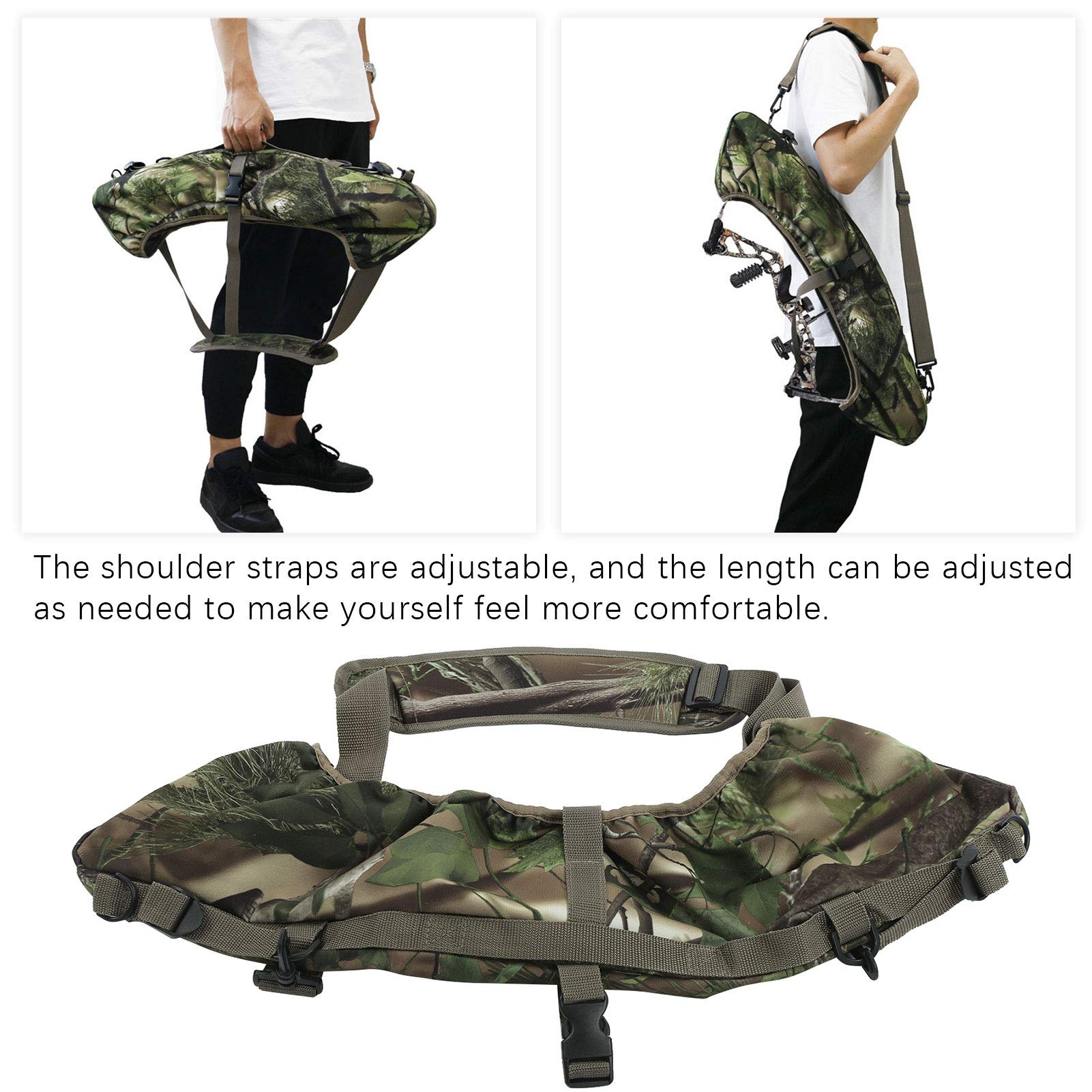 plplaaoo Bow Bag, Archery Bow Bag,Bow Backpack for Archery Bow,Durable Archery Bow Carry Bag,Outdoor Portable Camouflage Archery Bow Storage Bag with Adjustable Shoulder Strap[Green Camouflage], A