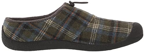 KEEN Men's Howser 3 Slide Comfy Durable Slippers, Green Plaid/Black, 11.5
