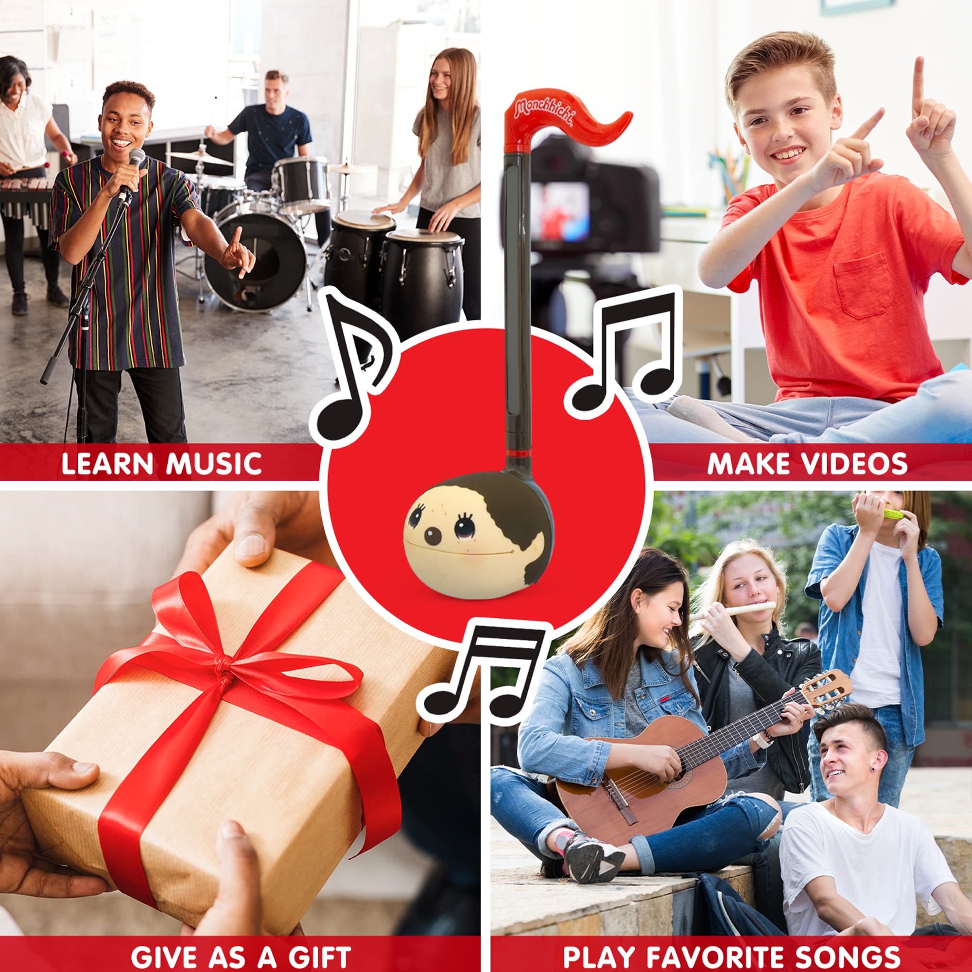 Otamatone Japanese Electronic Musical Instrument Portable Music Synthesizer from Japan by Maywa Denki Studio Award Winning, Educational Fun Gift for Children, Teens & Adults - Monchhichi
