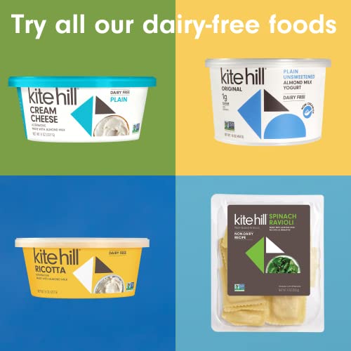 Kite Hill Spinach and Almond Milk Ricotta Ravioli Pasta, 9 Ounces, Dairy Free, Non-GMO, Vegan