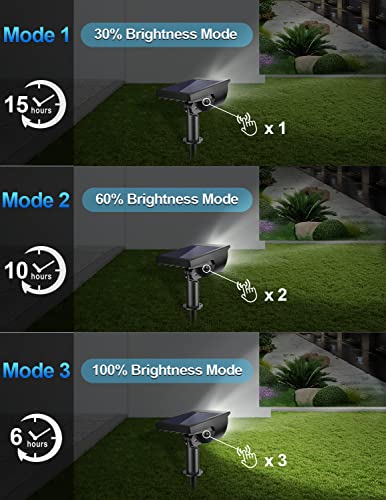 Solar Spotlights Outdoor [10 Pack/3 Lighting Modes], LiBlins Solar Light Outdoor IP67 Waterproof, Wireless Solar Landscape Spotlights, Wall & Ground Mounted for Yard Patio Pool Walkway Tree Decoration