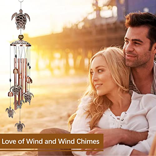 Turtle Wind Chimes,Sea Turtle Gifts for Women,Wind Chimes for Outside Unique,Large Wind Chimes with S Hook