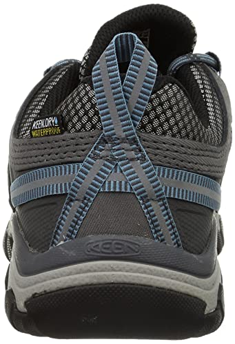 KEEN Women's Targhee 3 Low Height Waterproof Hiking Shoes, Magnet/Atlantic Blue, 7