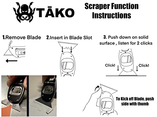 Tako X2- Retractable Utility Knife, Quick Change, Instant Extra Blade Access, Box Cutter, Pocket Knife, Compact
