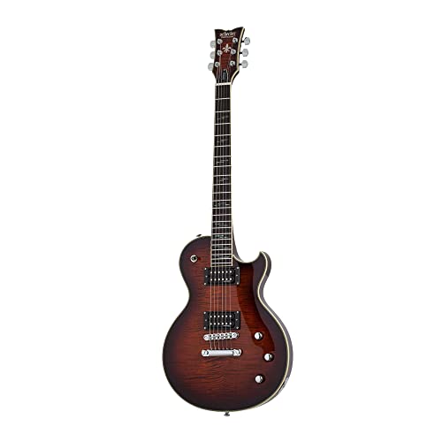 Schecter Solo-II Supreme 6-String Electric Guitar (Cats Eye Black Burst) Bundle with Tripod Guitar Stand and Combo Tuner/Metronome