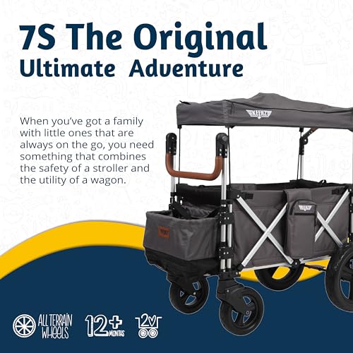 Keenz 7S 2.0 Stroller Wagon - Foldable, Double Stroller for Infant and Toddler, Safe Kids, with Sun Protection and 5-Point Harness, Ideal for Trips, Beach, Park - Fully Loaded with Accessories