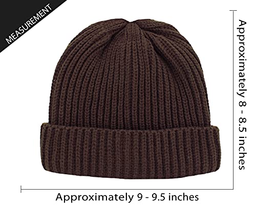 KBW-507 BRN Ribbed Knit Tie Dye Cuffed Beanie Thick Winter Ski Hat Skully Winter Warm Mens Womens Unisex