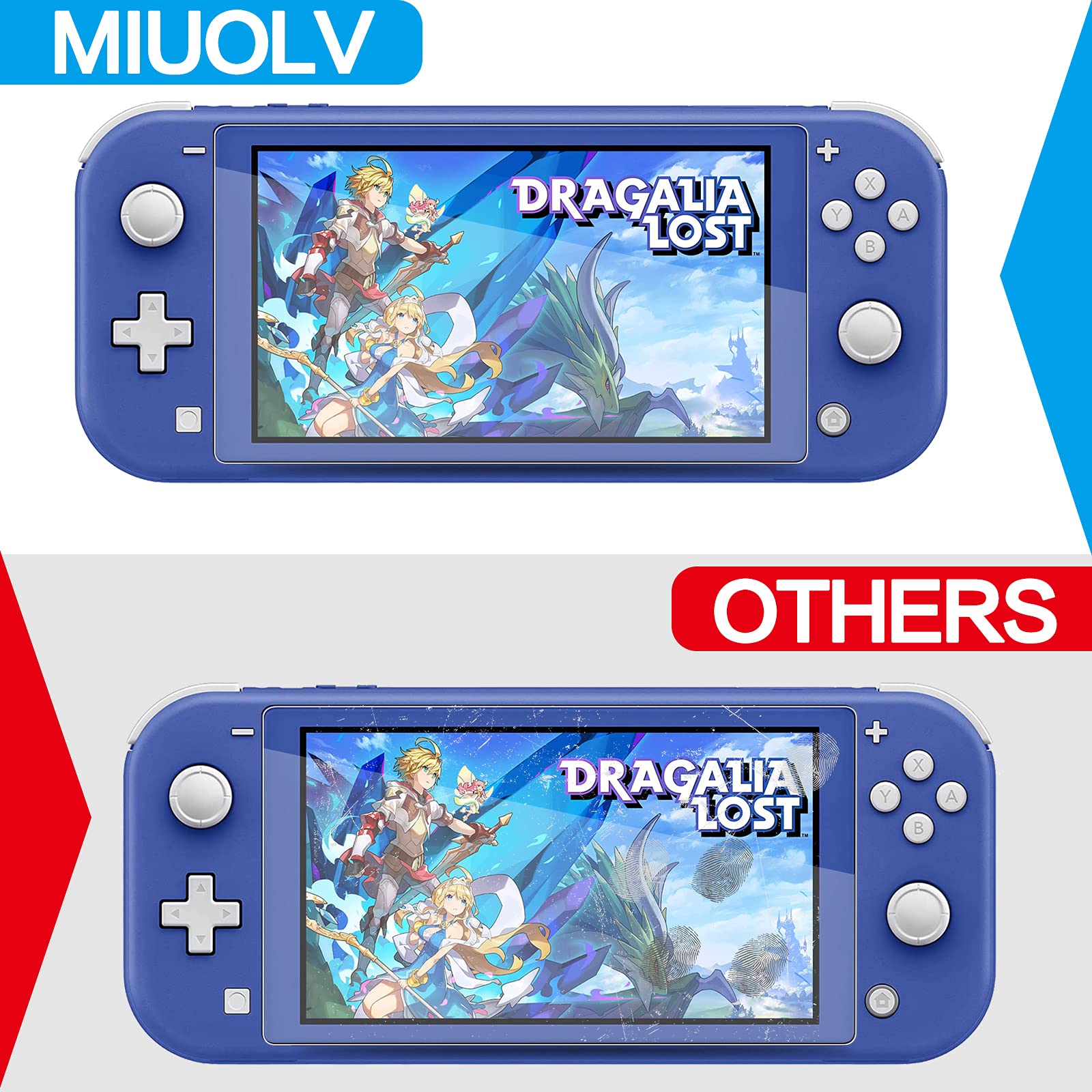 MIUOLV [4 Pack] Screen Protector Tempered Glass for Nintendo Switch Lite 2019 - Transparent HD Clear Anti-Scratch Screen Protector for Nintendo Switch Lite 2019 (Clear)