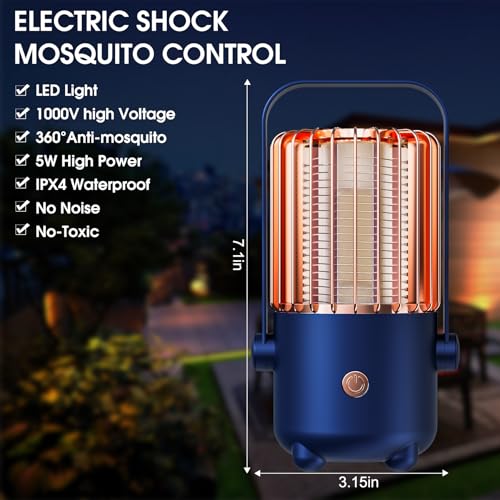 Stingmon Bug Zapper Outdoor Indoor, Electric Rechargeable Mosquito Zapper Fly Zapper, IPX4 Waterproof Insect Fly Trap, Mosquito Killer Lamp for Home, Backyard, Patio, Camping