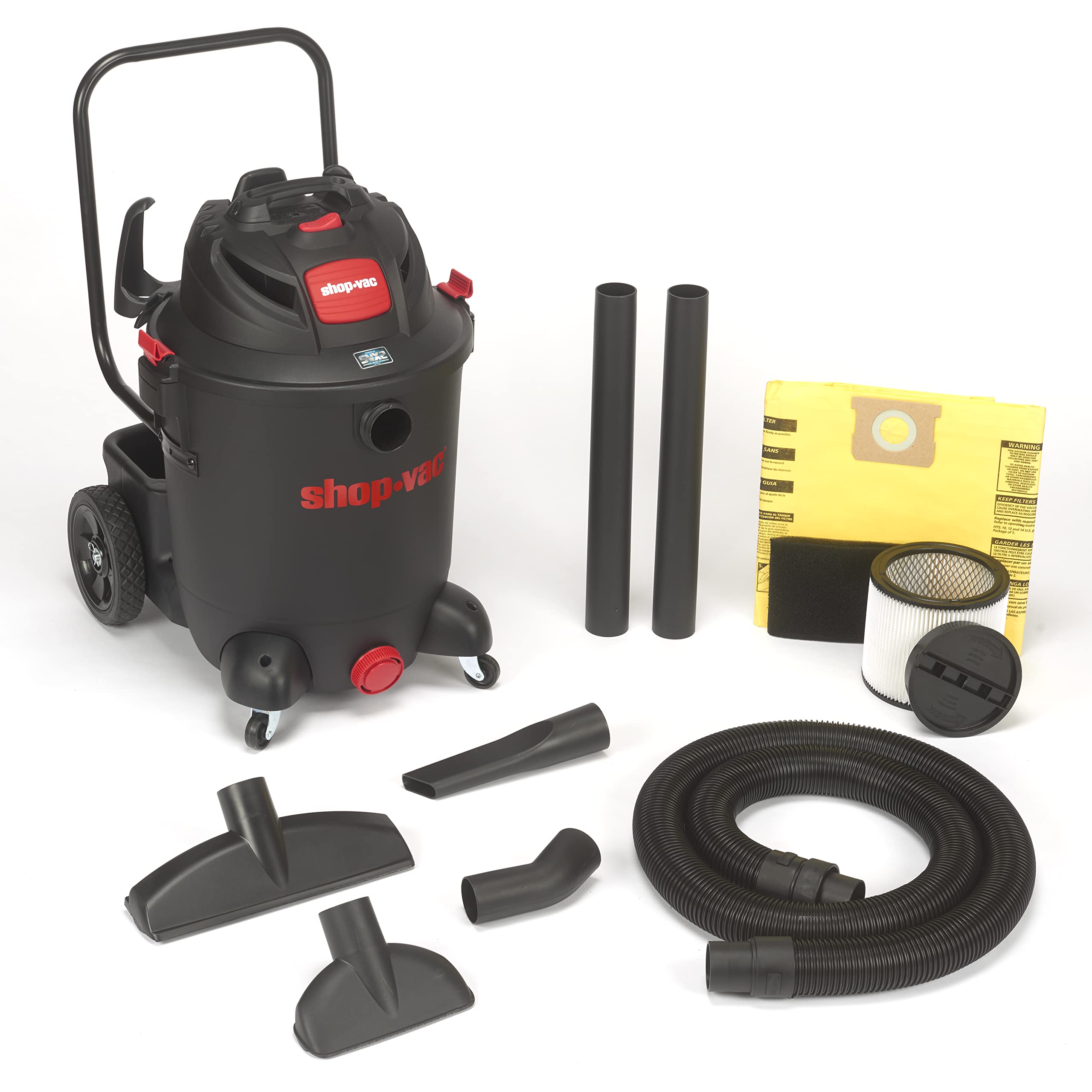 Shop-Vac 8251205 Wet Dry Utility Vacuum with SVX2 Motor Technology, 12 Gallon, 2.5 Inch Diameter x 8 Foot Hose, 140 CFM, (1 Pack)