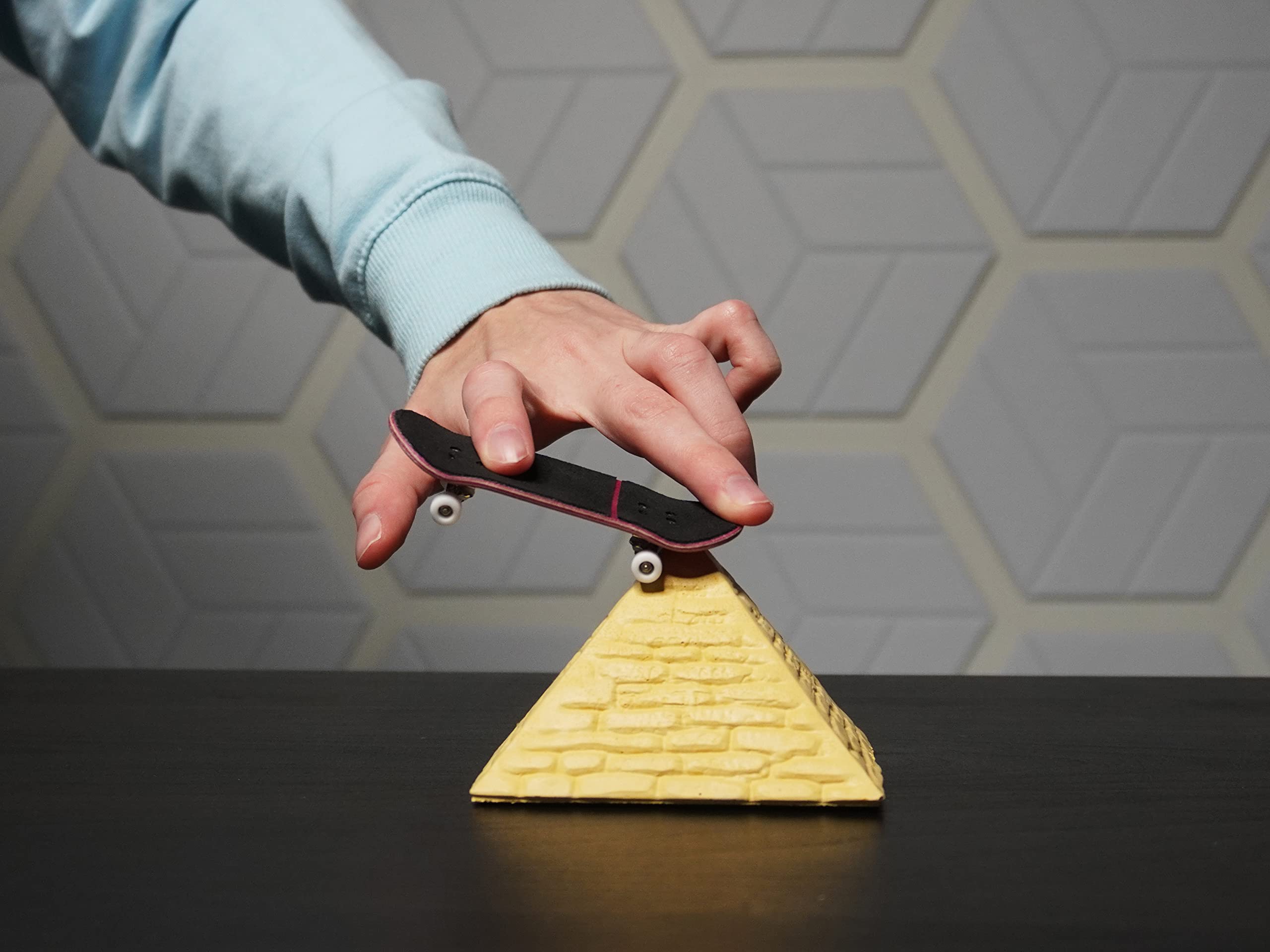 Teak Tuning Monument Series Concrete Fingerboard Pyramid Obstacle, 2.5" - Ultra Premium, Super Durable Polymer Modified Concrete - Sepia Colorway