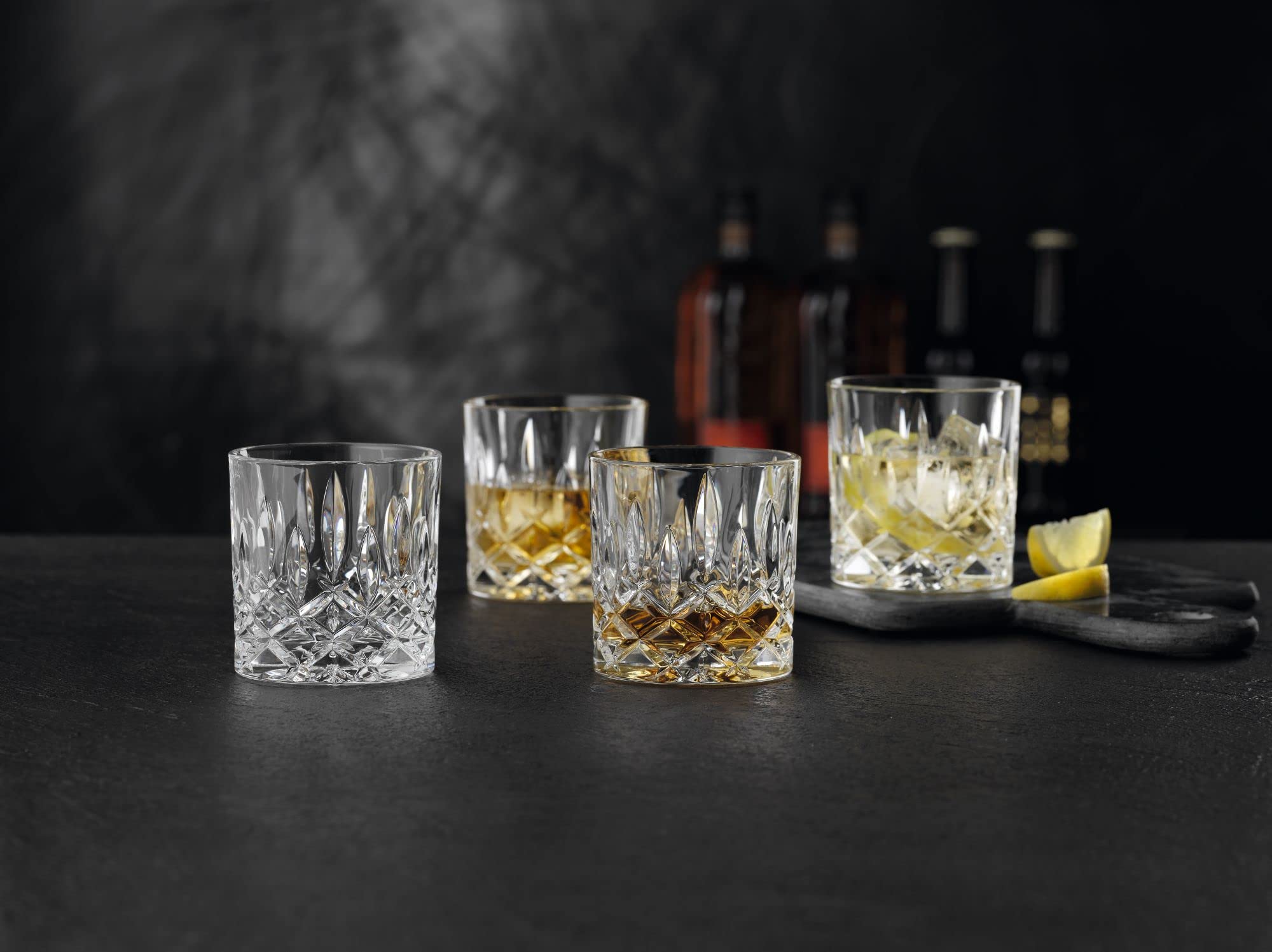Nachtmann Brand Noblesse Collection, Single Old-Fashioned Glasses, Set of 4, Durable Crystal SOF Glass, Diamond Design, 245 ml/ 8.66-Ounce, Dishwasher Safe