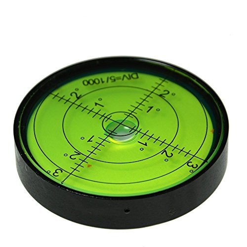 umei High precision horizontal bubble Aluminium Case Bullseye Spirit Bubble Surface Level Round Inclinometers for Surveying Instruments and Tribrachs, 60mm,Accuracy 15'/2(60x12mm)