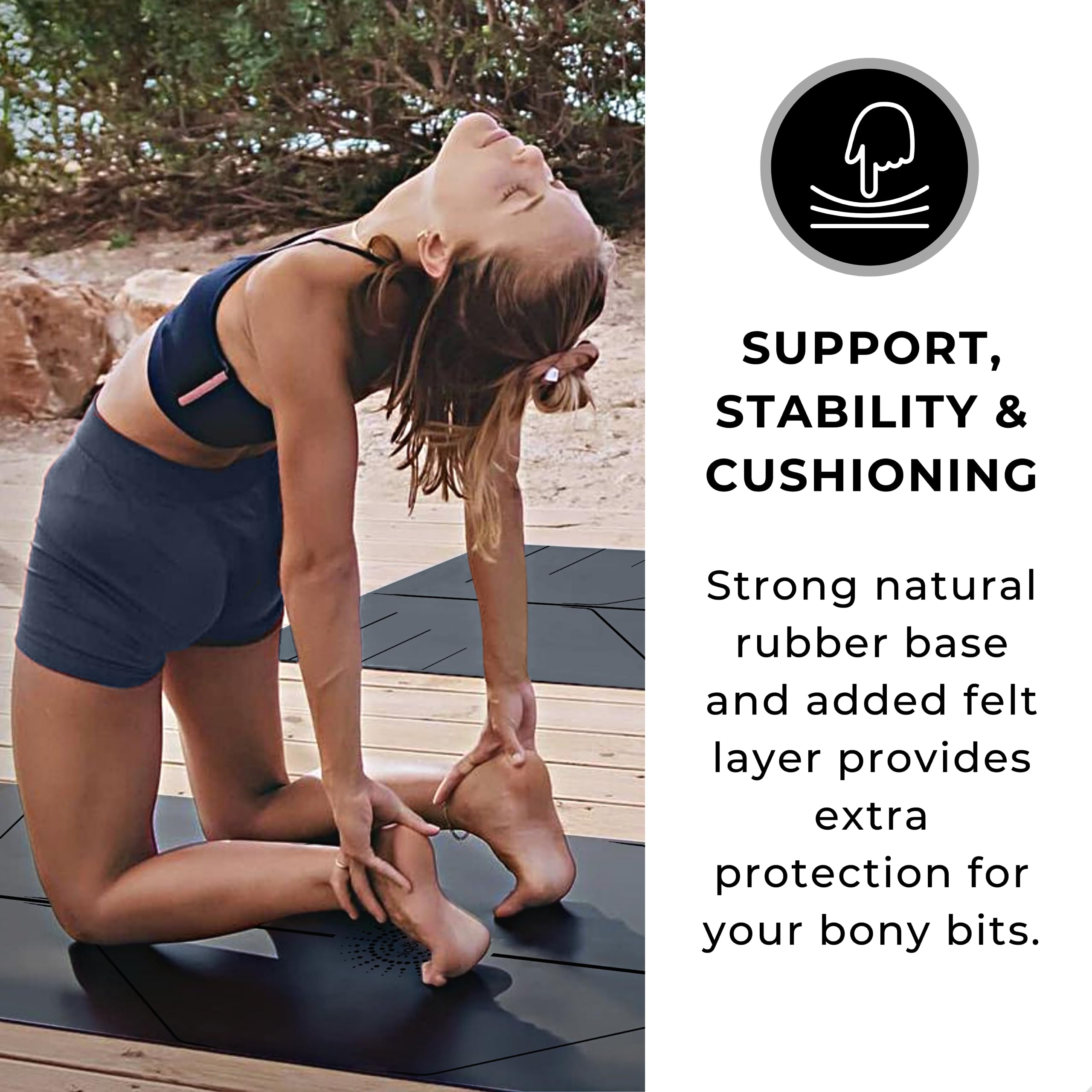 Plyopic Ultra-Grip Pro+ Yoga Mat – EXTREME Non-Slip Performance - Dry Grip & Wet Grip - Alignment Line - Comfortable & Sweat Resistant - For Yoga, Pilates, Exercise, Workout, Bikram & Hot Yoga (Gray)