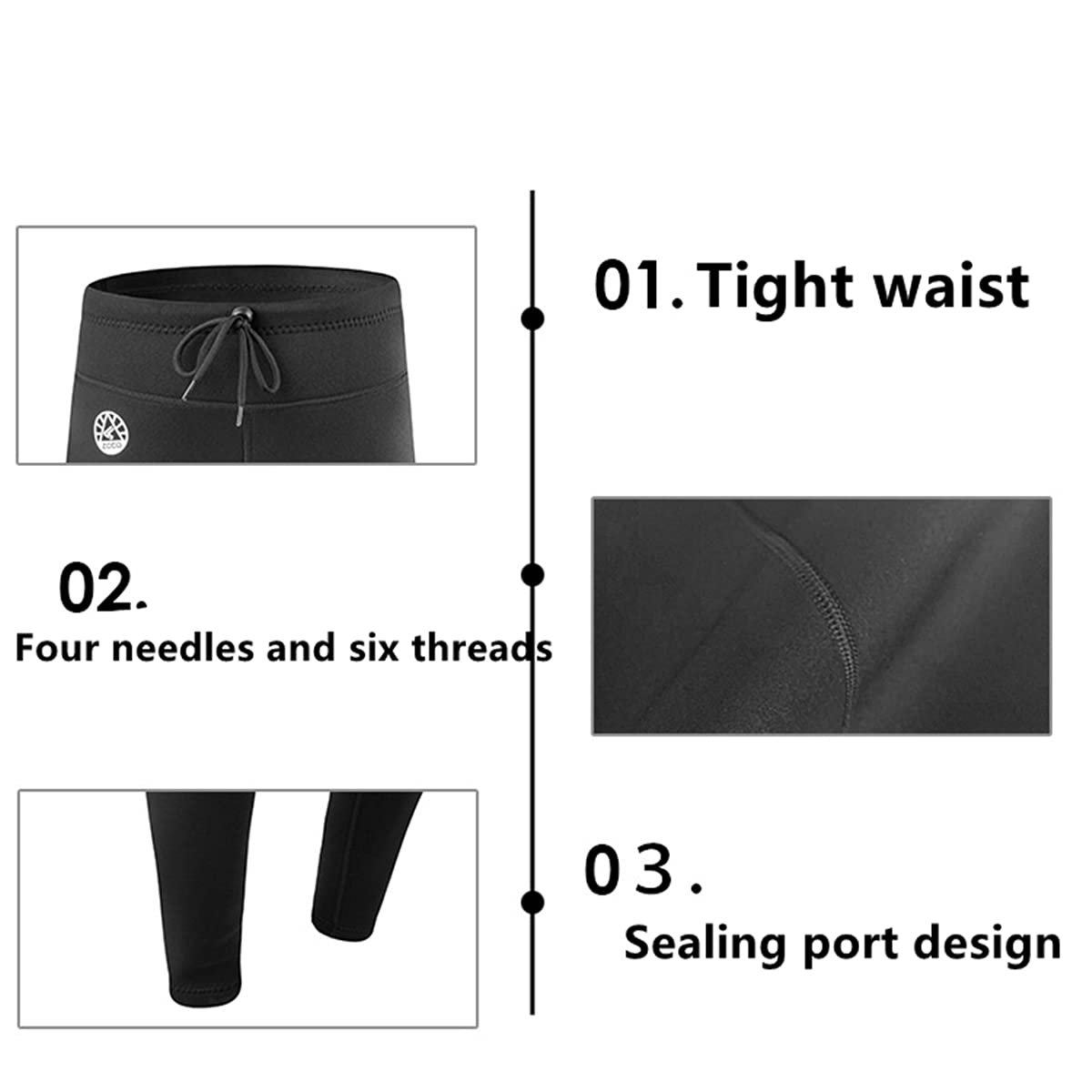 Men and Women's Wetsuit Pants 1.5 mm Neoprene for Kayak Paddle Board Swimming Diving Snorkeling Surfing,High Waisted with Drawstring (XL)