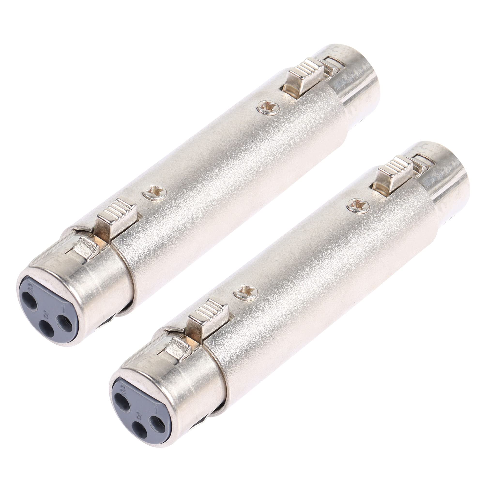 PNGKNYOCN XLR Female to Female Coupler,XLR 3-Pin Gender Changer Microphone Cable Adapter(2-Pack