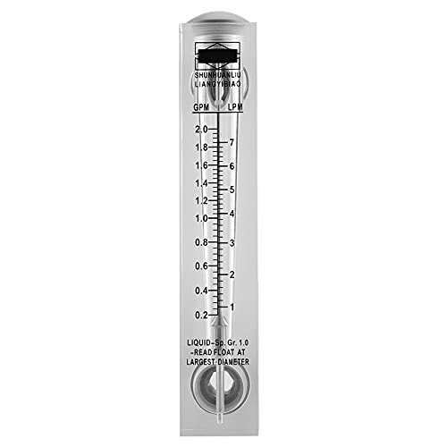 Water Meter Water Flow Meter Flow Meter Water Flow Meter for Rv Flow Sensor,Panel Type Glass Liquid Flowmetre Water Flow Measuring Meter 0.2-2GPM/1-7LPM