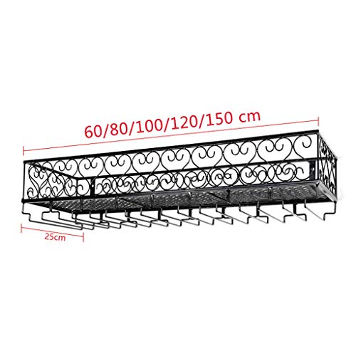 Wall-Mounted Wine Rack Iron Simple Style Multi-Functional Creative Living Room Home Display Storage Wine Rack -Restaurant Kitchen Bar Floating Wine Rack (Bronze 100 * 25Cm), PIBM, Bronze, 150 * 25cm