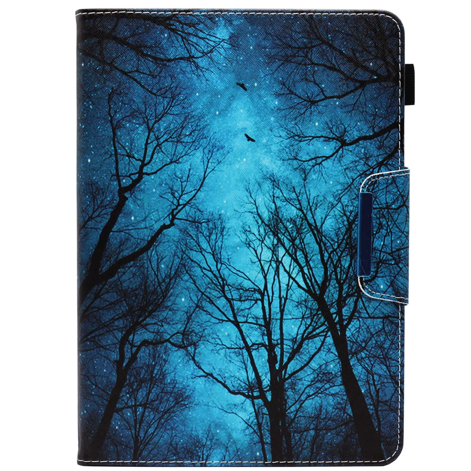 Universal 7 8 Inch Android Tablet Case, Nannxiebky Multi-Angle Viewing Stand PU Leather Wallet Tablet Case Cover for 7 8 Inch and More 7" - 8.5" Tablet, Bird Flower