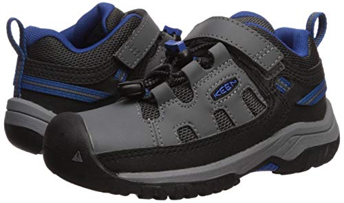 KEEN Little Kid's Targhee Low Height Hiking Shoe, Steel Grey/Baleine Blue, 8 LK (Little Kid) US