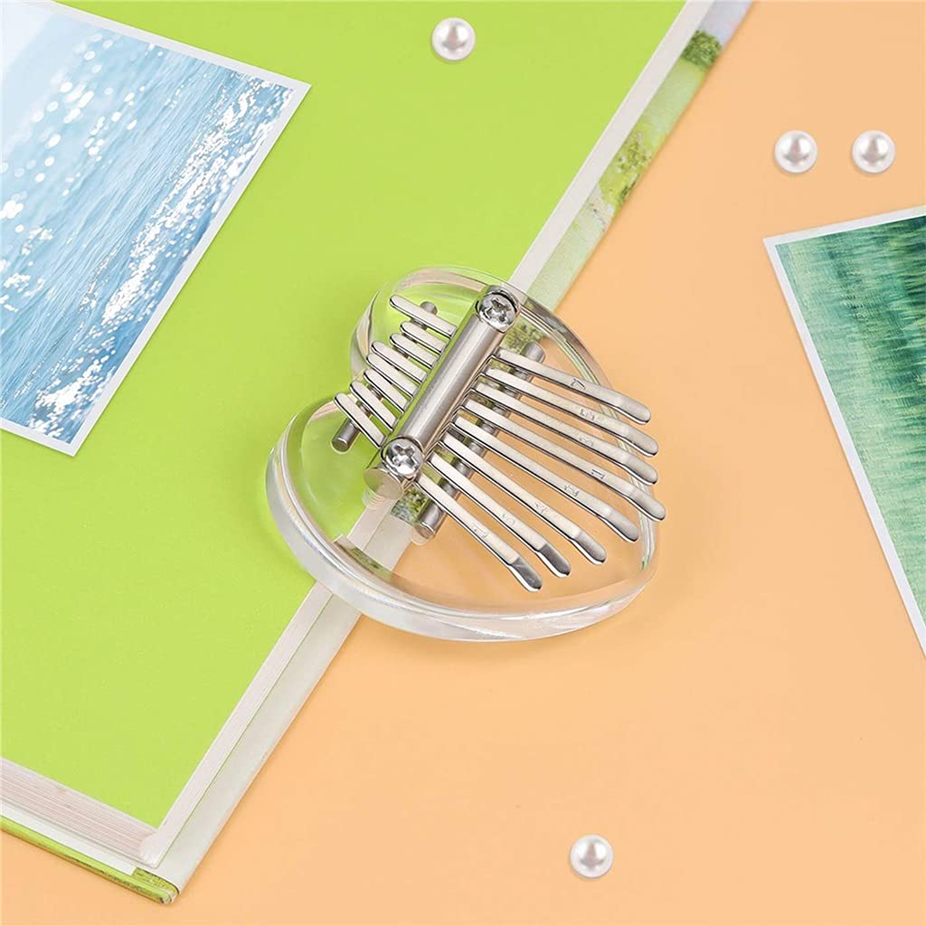 SDGH Portable Thumb Piano Crystal Musical Instrument Clear Mini Finger 8 Keys for Music Lovers Playing Accessories