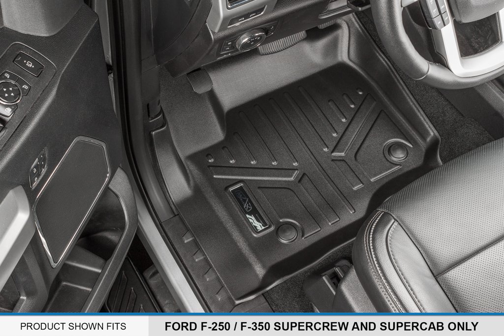 MAXLINER Custom Fit Floor Mats 1st Row Liner Set Black Compatible with 2017-2022 Ford F-250/F-350 Super Duty Crew Cab or SuperCab