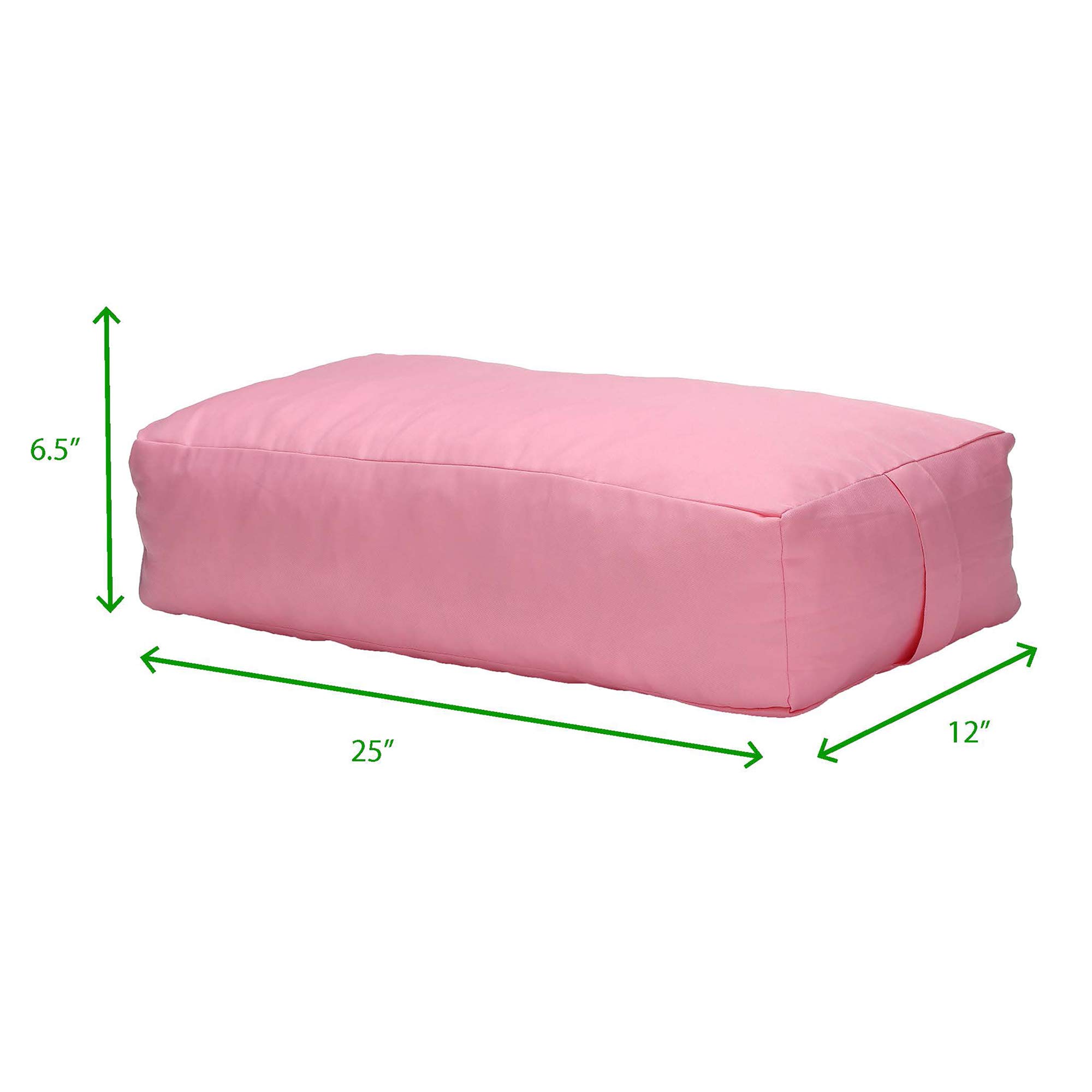 Mind Reader Yoga Bolster/Cushion Restorative, Yin Yoga Prop, Meditation Yoga Pillow, Polyester, Machine Washable Cover, 4 Colors, Square, Pink