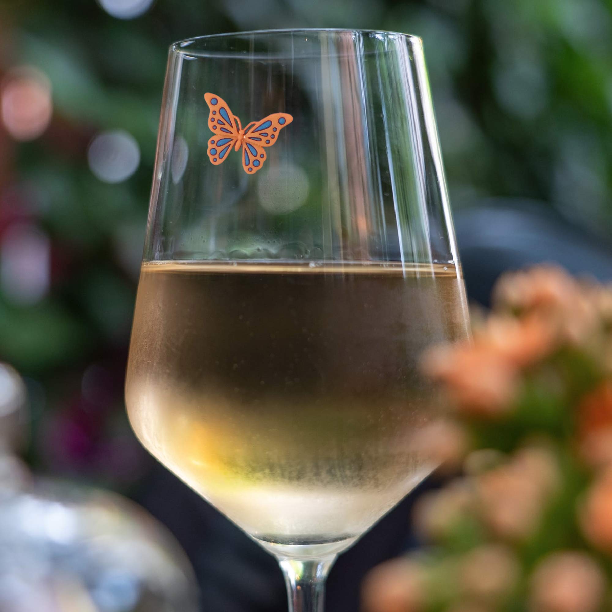 Simply Charmed Butterfly Magnetic Wine Glass Charms - 6 Wine Magnet Drink Markers - Fun Gift for the Gardener
