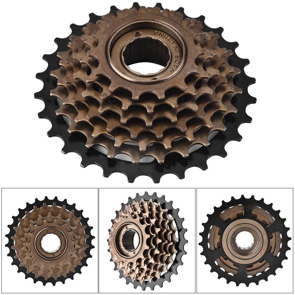 Maxmartt Cassette Flywheel, 7 Speed Bike Cassette, 14T-28T Bike Rear Multistage Flywheel,Bicycle Freewheel Cassette Sprocket 7 Speed Mountain Bike Replacement Accessory