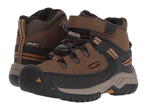 KEEN unisex child Targhee Mid Height Waterproof Hiking Boot, Dark Earth/Golden Brown, 11 Little Kid US