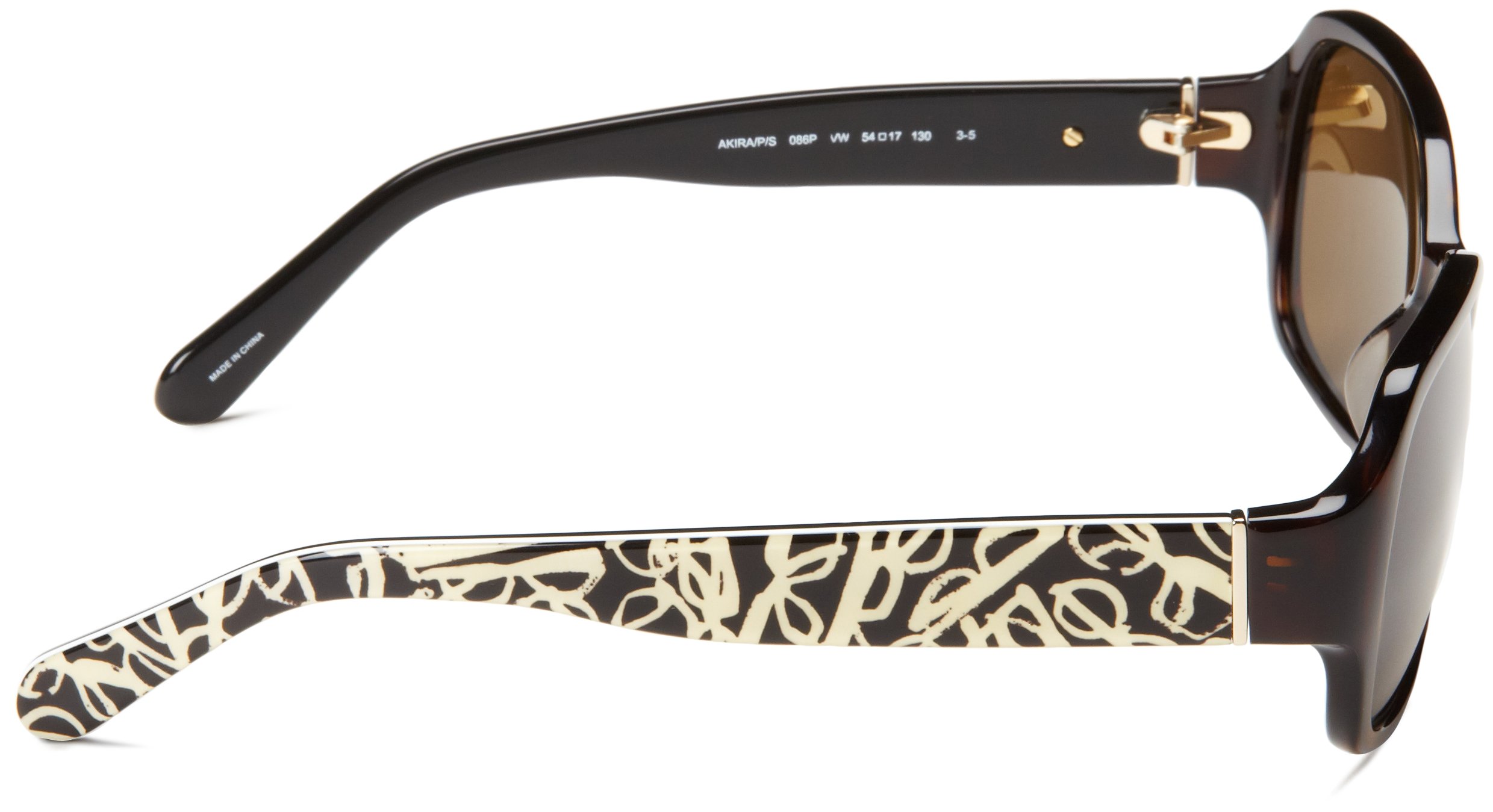 Kate Spade New York Women's Akira Rectangular Sunglasses, Tortoise Polarized, 54 mm