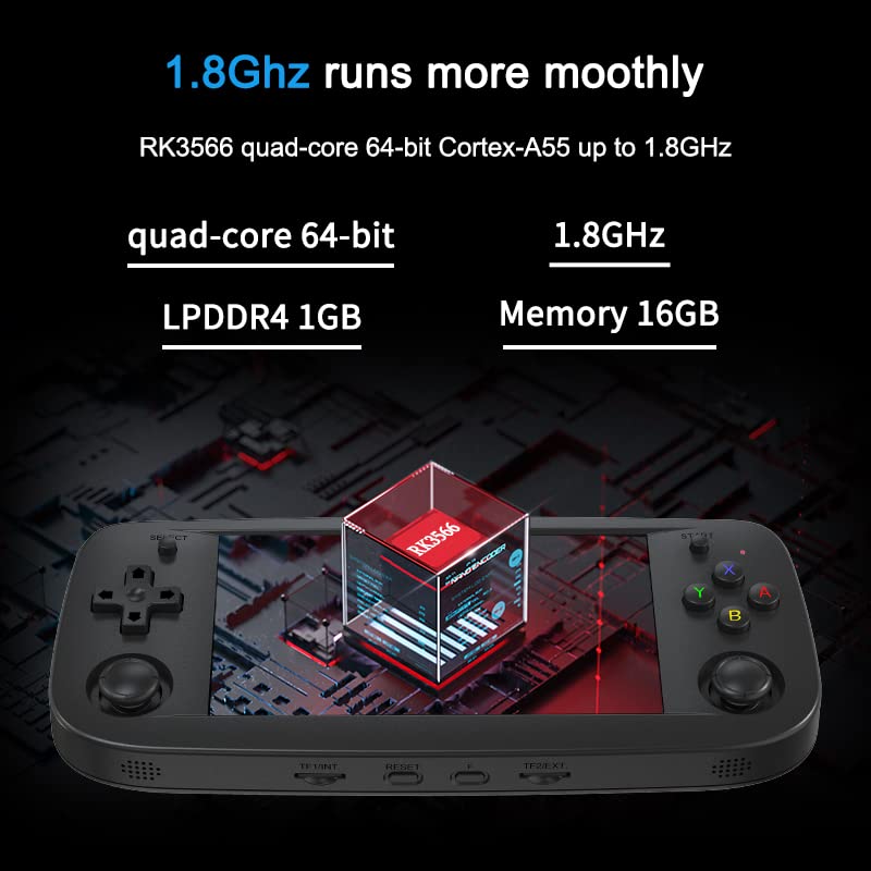 RG503 Handheld Game Console Support 5G WiFi 4.2 Bluetooth RK3566 64BIT 64G TF Card 4193 Classic Games Linux System 4.95Inch OLED Screen 3500mAh Battery(Blue)