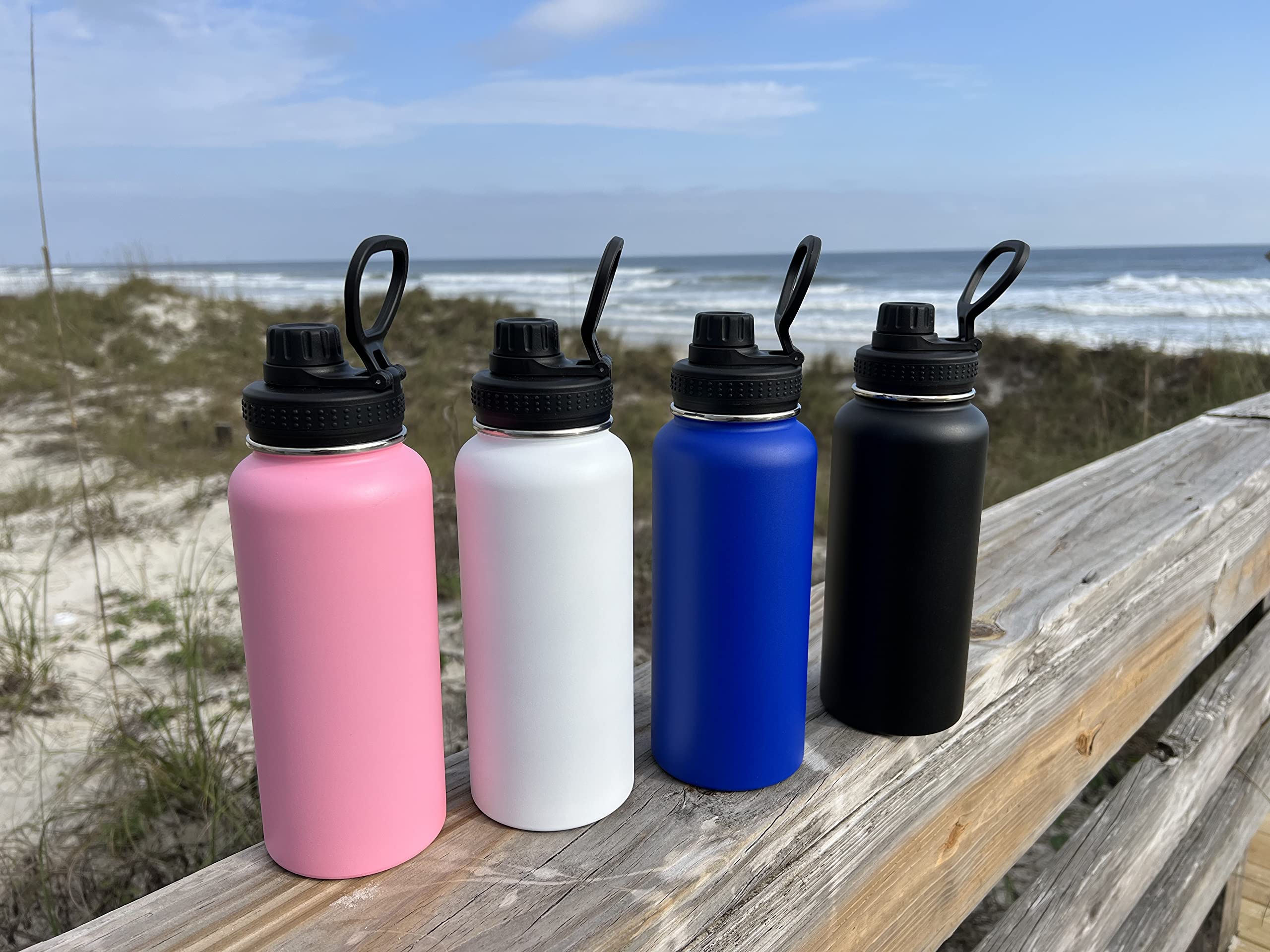 Stainless Steel Powder Coated Water Bottle 32oz (Pink)