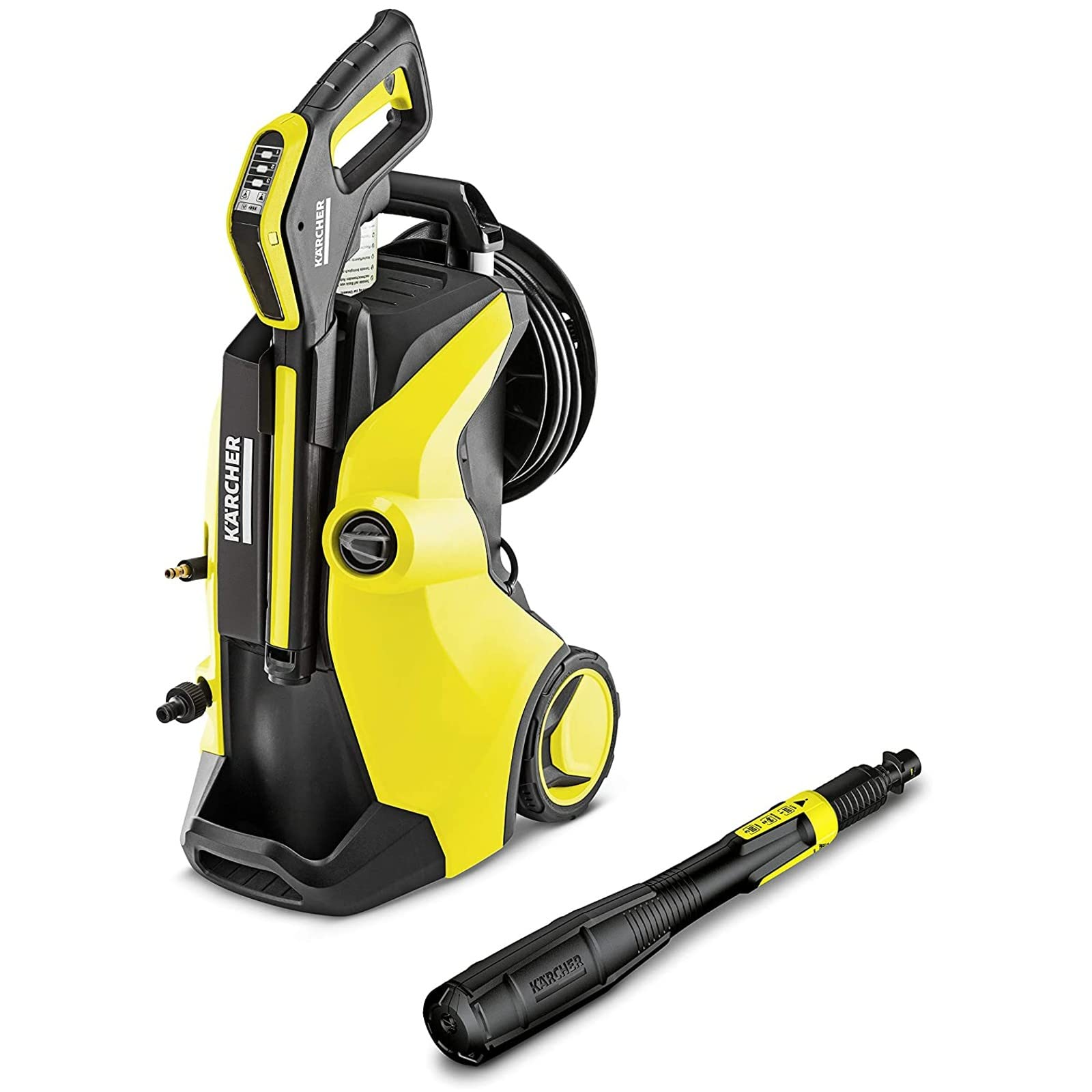 Karcher K 5 Premium Full Control Plus 2100 PSI TruPressure Electric Power Induction Pressure Washer with LCD Full Control Spray Gun + 3-in-1 Multi-Jet Spray Wand & Hose Reel β 1.4 GPM