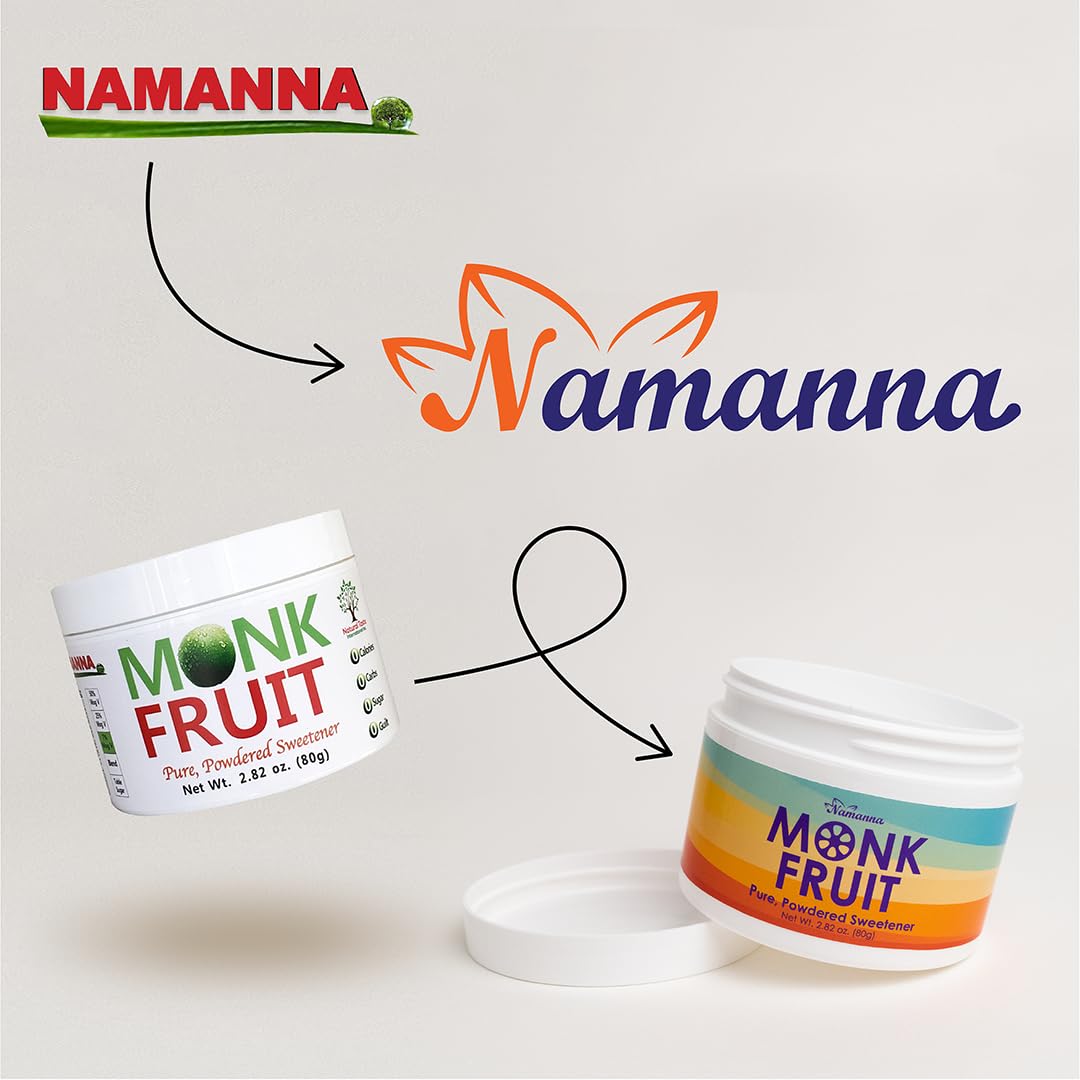 NAMANNA Pure Monk Fruit Sweetener - Zero Calorie, Zero Carb, Paleo and keto Diet Friendly, No Erythritol, sugar substitute, Natural sweetener, Vegan(444 Servings) - 1 Pack