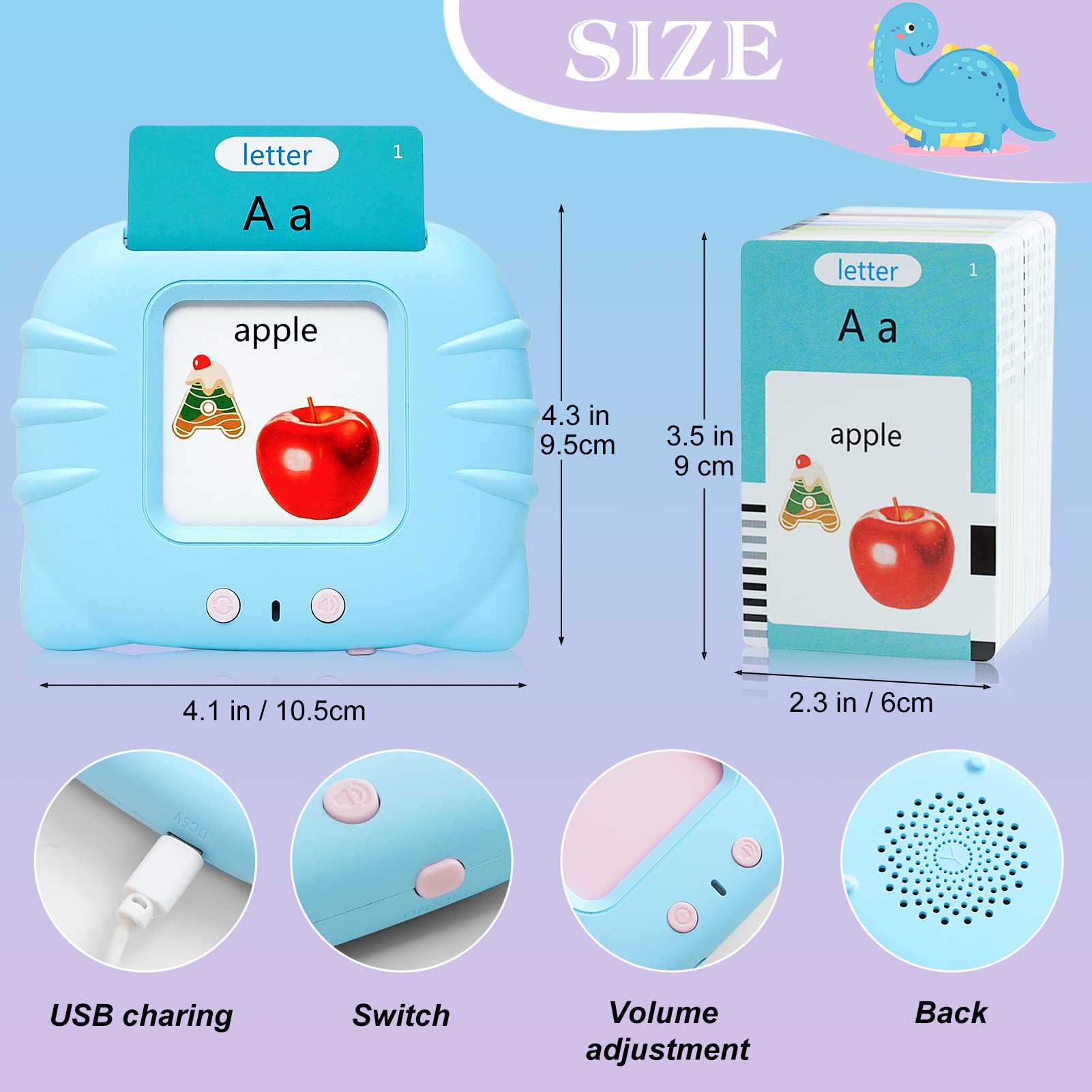 Talking Flash Cards Toddlers Toys:510 Sight Words Speech Therapy Autism Learning Educational-2 3 4 5 6 Year Old Kids Gift (224Word&Blue)