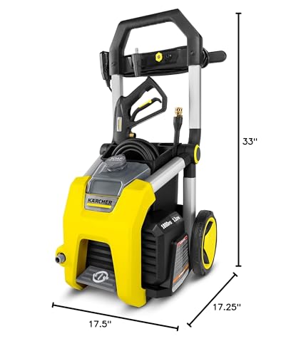 Karcher K1800 1800 PSI 1.3 GPM Electric Power Pressure Washer with Turbo, 15°, & Soap Nozzles
