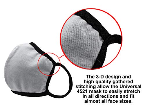 Universal Cloth Face Masks – Reusable Dust & Allergy Masks – 100% Cotton, 2 Layer, Washable, for Teens & Adults – Protects from Dust, Pollen, Pet Dander & More (Black, Medium- Pack of 4)
