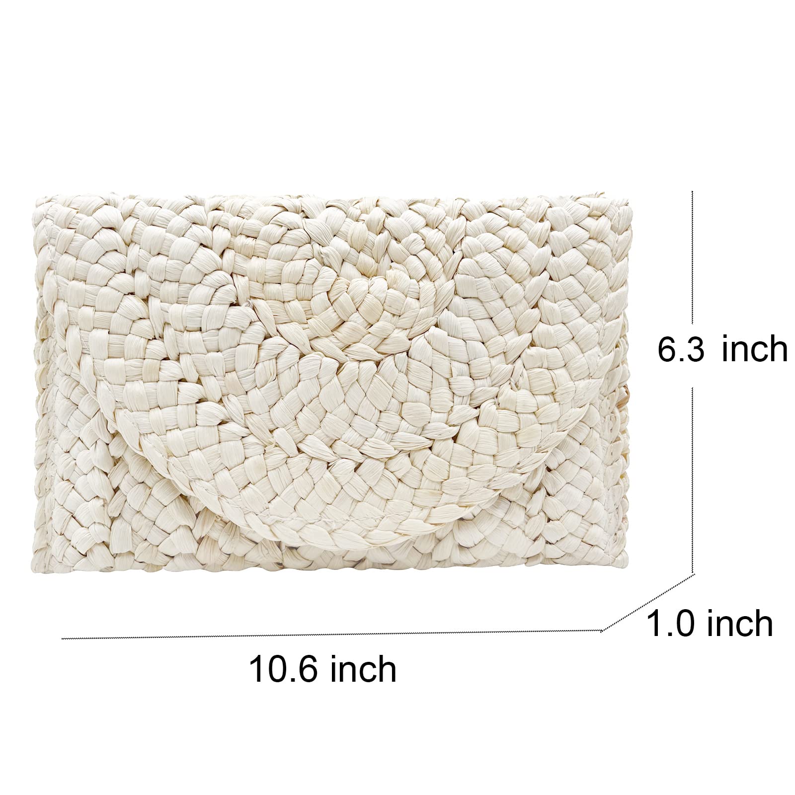 Lytosmoo Straw Clutch Purses for Women Woven Straw Beach Handbag Envelope Clutch Rattan Clutch for Summer