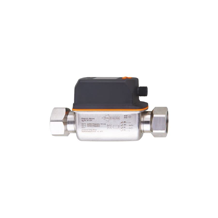 SV7504, Vortex flowmeter, TFT Display, 5-100 l/min, 4wire DC Dual 4-20 mA, Rc 3/4" Int, M12 Conn