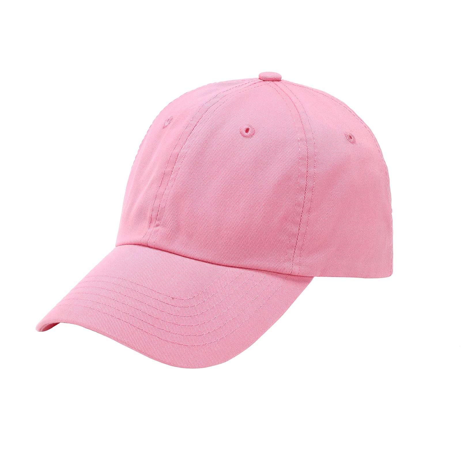 POHLARS Adjustable Size Low Profile Cotton Baseball Caps Men Women Premium Dad Hat Unstructured Plain Cap All Season 100% Cotton(Pink)