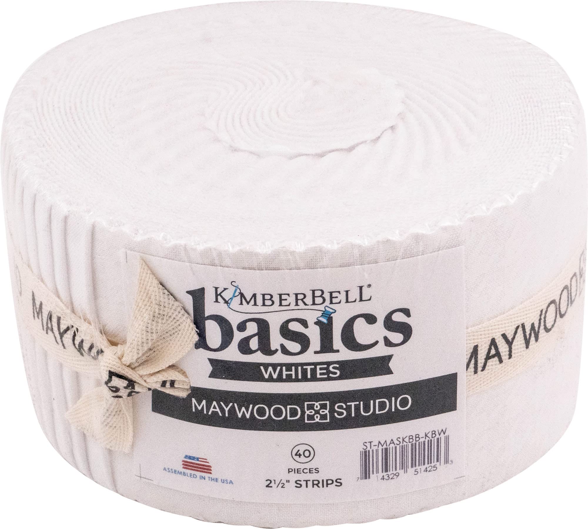 Kim Christopherson KimberBell Basics Whites Strips 40 2.5-inch Strips Jelly Roll Maywood Studio