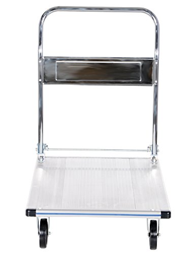 Vestil AFT-36-NM Aluminum Folding Platform Truck with Single Handle and 5" Non-Marking Polyurethane Casters, 600 lbs Capacity, 36" Length x 24" Width x 8-3/8" Height