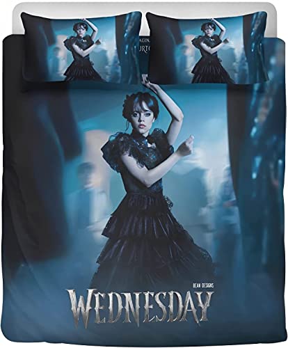 yasedse Wednesday TV Girl Bedding Sets,Ultra Soft Microfiber Microfiber Duvet Cover Set 3 Pieces with 1 Duvet Cover + 2 Pillowcases,Beding Set