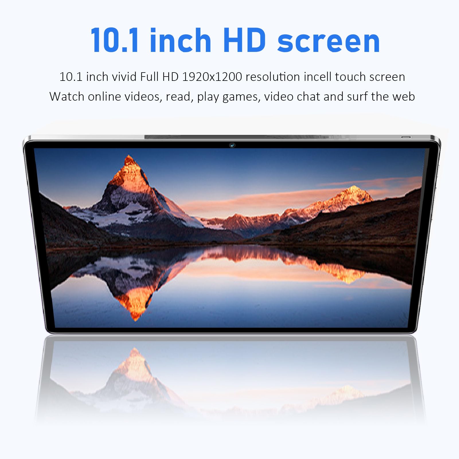 Luqeeg Tablet PC, HD Tablet US Plug 100‑240V 8MP 13MP 4GB 64GB Dual Speakers 1920x1200 5G WiFi 2 in 1 for Study for Android 12 (#4)
