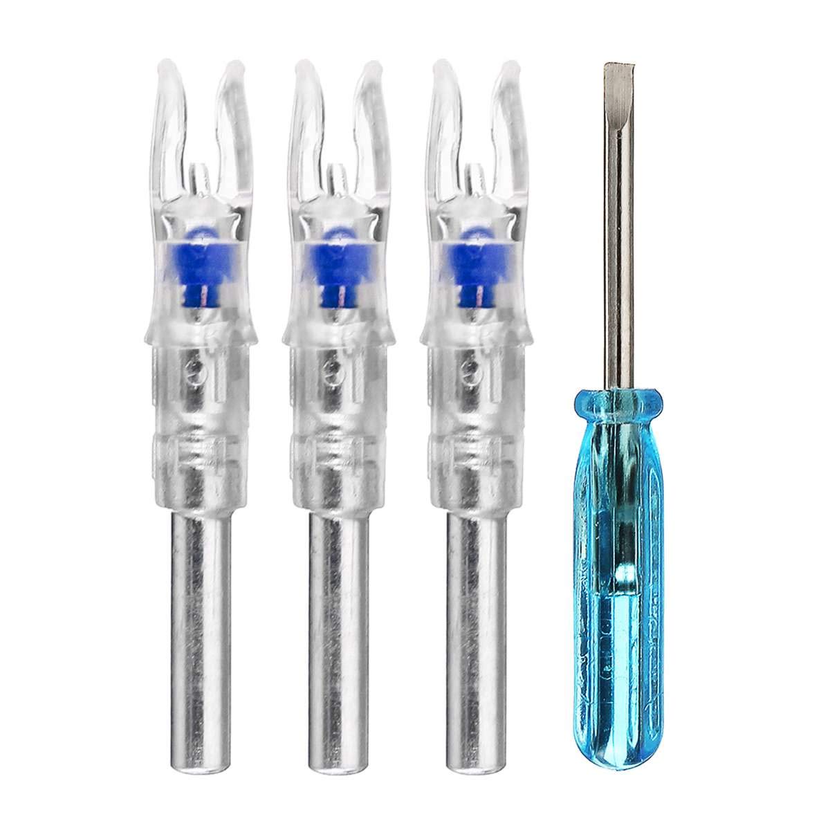 JY-Sports 3PCS Led Nocks 6.2mm Automatic Light Nocks Replaceable Arrow Nocks for Hunting Shooting(.244"/6.2mm)